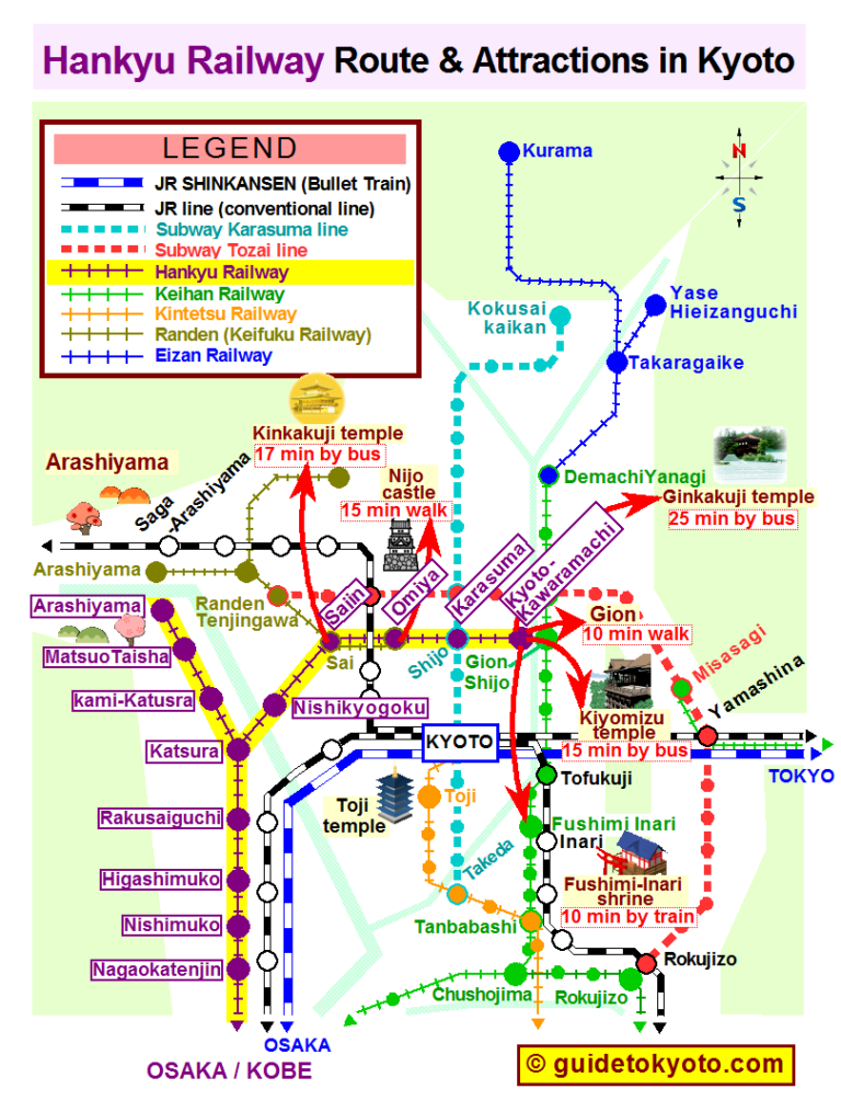 Trains (hankyu railway route map & atractions)2020new | Kyoto Bus ...
