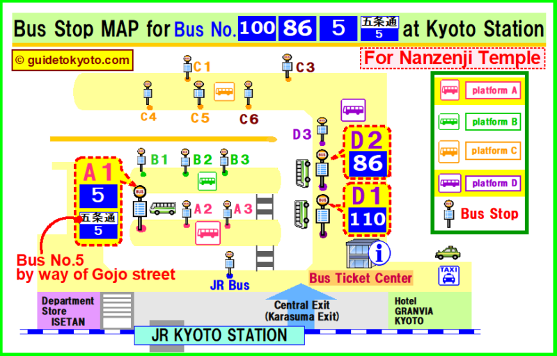 How to get (kyoto sta. bus stops for Nanzenji bus No | Kyoto Bus ...