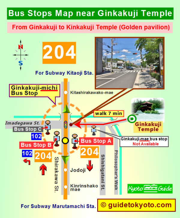 How to get (bus stops map near ginkakuji for Kinkakuji by No.204)png ...