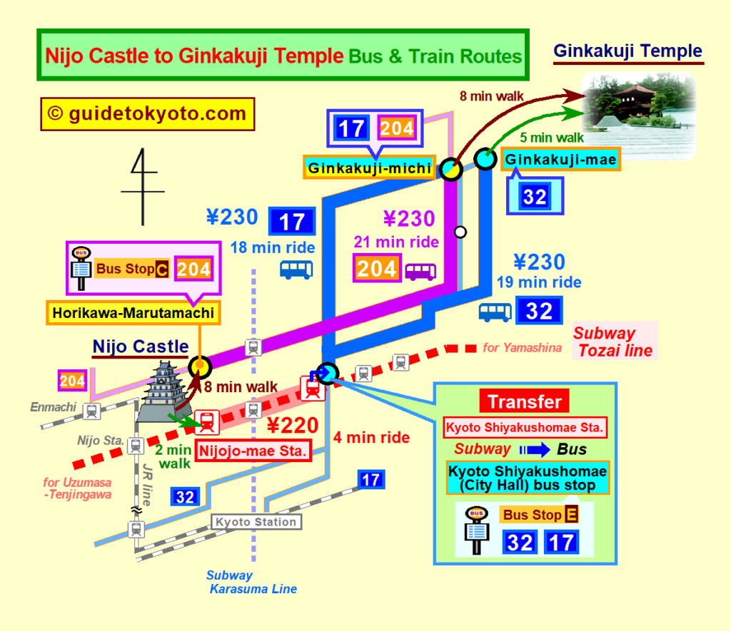 How to get (Nijo Castle to Ginkakuji routes)202304bb | Kyoto Bus ...