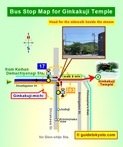 How to get (bus stop map near ginkakuji from Fushimi inari)202304b ...
