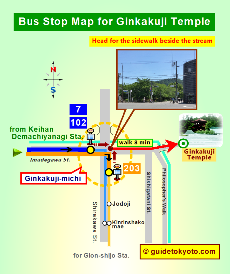 How to get (bus stop map near ginkakuji from Fushimi inari)2024 | Kyoto ...